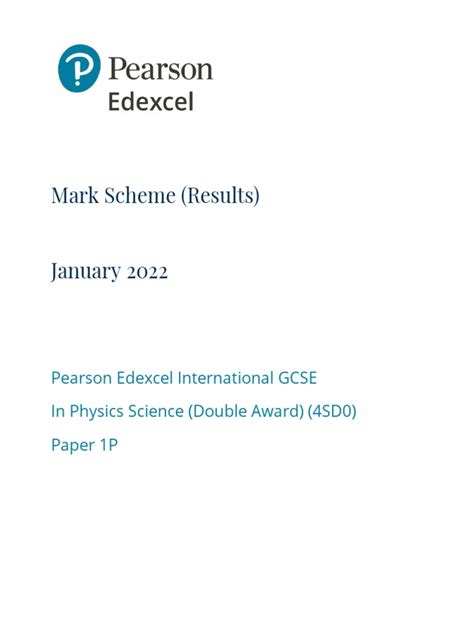 4sd0 1p Ms Jan 2022 Edexcel Igcse Physicsdouble Award Pdf Waves Force