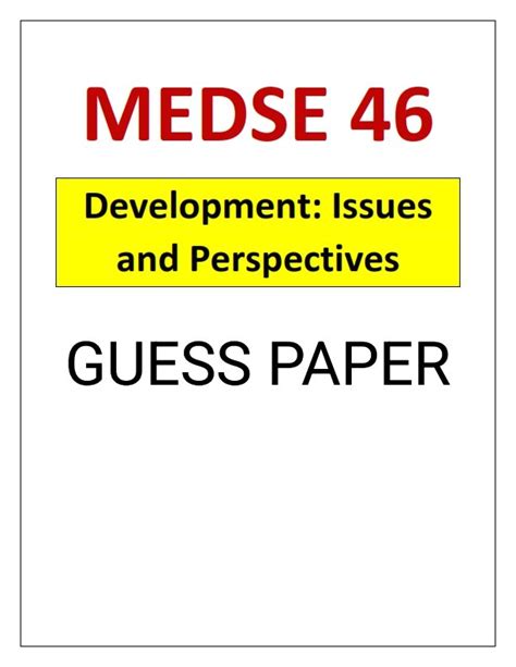 Ignou Medse 46 Guess Paper Solved English Medium Ignou Solved Assignment 2024 25 Download Pdf