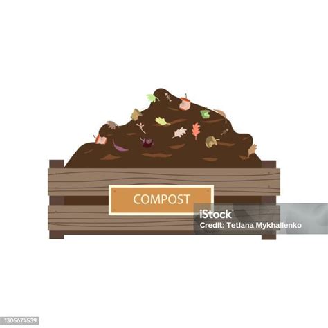 퇴비 통 유기 폐기물의 재활용 또는 폐기 비료의 사용 다양한 유기 물질의 생분해 공정의 개념 벡터 일러스트레이션 퇴비 용기에 대한 스톡 벡터 아트 및 기타 이미지 Istock