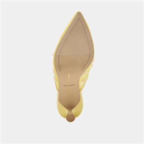 Clara Wide Heels Lemon Mesh Dolcevita