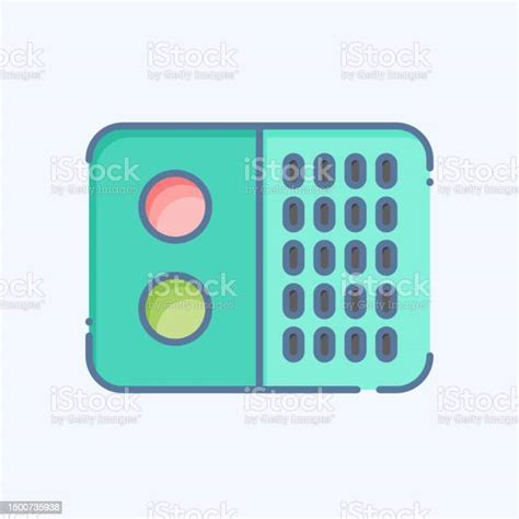 아이콘 패널 에어컨 기호와 관련이 있습니다 낙서 스타일 심플한 디자인 편집 가능 간단한 그림 검사 보기에 대한 스톡 벡터 아트