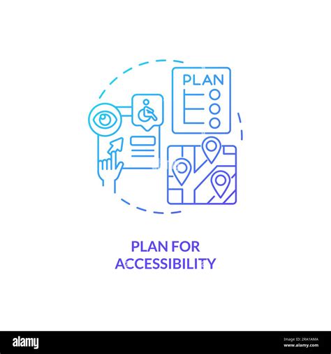 Plan For Accessibility Blue Gradient Concept Icon Stock Vector Image