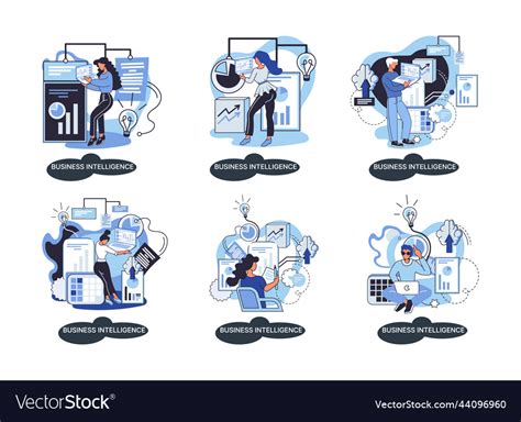business intelligence data analysis obtaining vector image