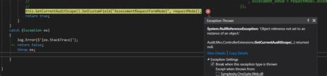 C Auditnet Mvc How To Solve The Nullreferenceexception Stack