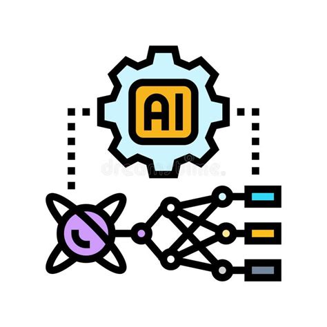 Ai And Computing Merge Quantum Computer Color Icon Vector Illustration