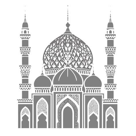 Premium Vector Islamictemplatestencilpatterngreymosque