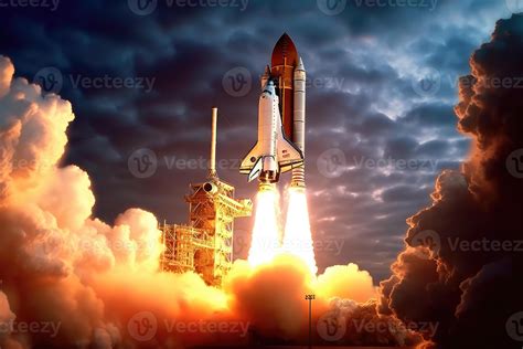 The Excitement And Wonder Of A New Space Rocket Lift Off With A Close