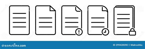File Icon Set Outline Document Symbol Clipboard In Line Outline File Icon Linear Document