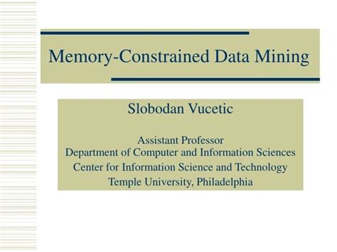 Ppt Memory Constrained Data Mining Powerpoint Presentation Free