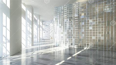 Layers Of Translucent Geometric Panels Allowing Light To Pass Through And Creating A Modern And