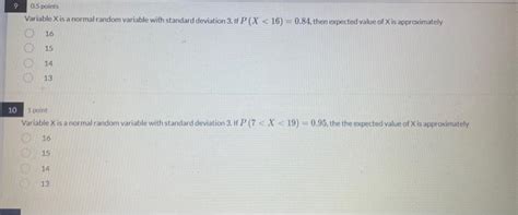 Solved Variable Xis A Normal Random Variable With Standard