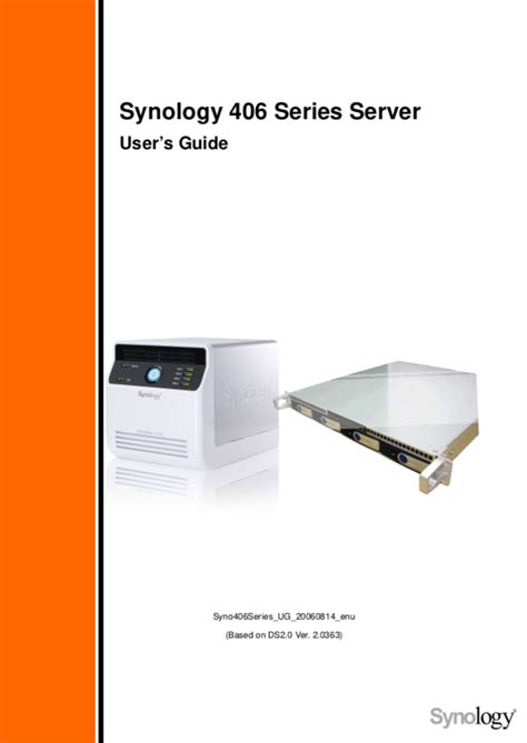 User Manual Synology Cube Station Cs 406 English 43 Pages