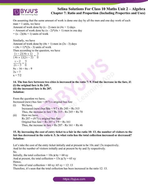 Selina Solutions Concise Mathematics Class 10 Chapter 7 Ratio And Proportions Avail Free Pdf