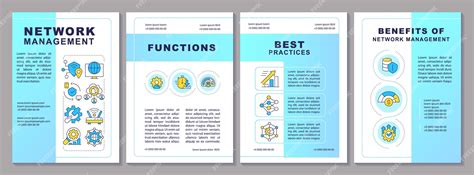 Premium Vector Network Infrastructure Management Blue Brochure Template
