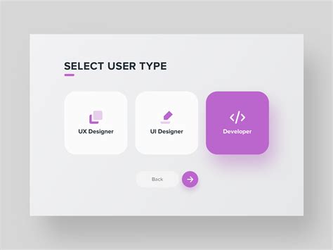 Ui Daily 064 Select User Type By Elena Perminova On Dribbble