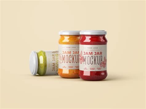 Premium Psd Jam Jar Mockup