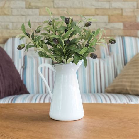 Artificial Olive Stem With Fruit 11 Inch Faux Olive Branch For Floral