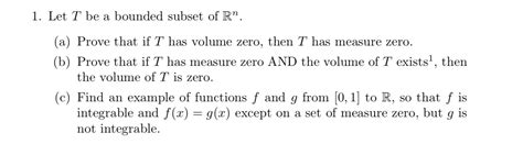 1 let t be a bounded subset of rn a prove that if