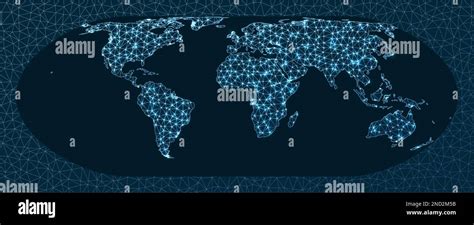 Global Network Concept Nell Hammer Projection World Network Cool Connections Map Vector