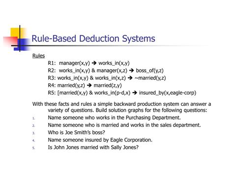 Ppt Rule Based Deduction Systems Powerpoint Presentation Free Download Id 4105755