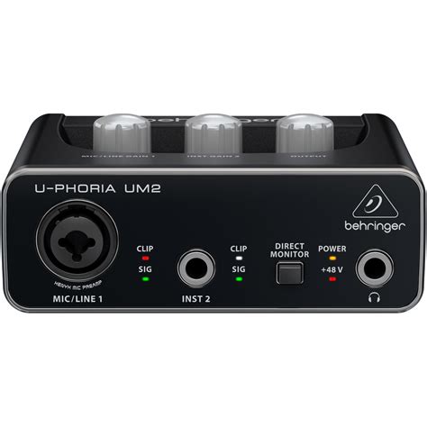 Interface Behringer Um2 Audio Profissional Musica Center