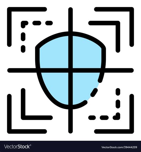 Face Detection Sight Icon Color Outline Royalty Free Vector
