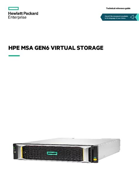 Hpe Msa Gen6 Virtual Storage Technical Reference Guide