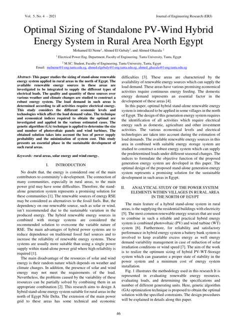 Pdf Optimal Sizing Of Standalone Pv Wind Hybrid Energy System In