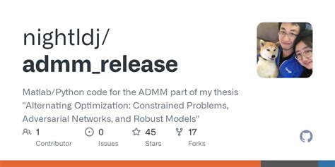 Github Nightldjadmmrelease Matlabpython Code For The Admm Part Of