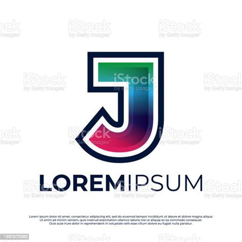 초기 J 편지 다채로운 로고 일러스트 디자인 흰색 배경에 고립 된 글꼴 무지개 색상 고립 색상에 대한 스톡 벡터 아트 및 기타 이미지 고립 색상 광고 교육 Istock