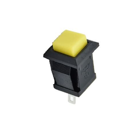 Yellow DS PIN ONOFF Self Reset Square Push Button SwitchNO Press Break Buy Online