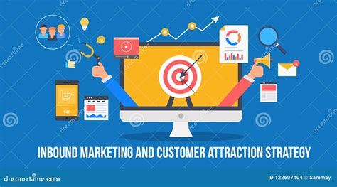 Customer Attraction Strategy Through Inbound Marketing Concept Businessman Promoting And
