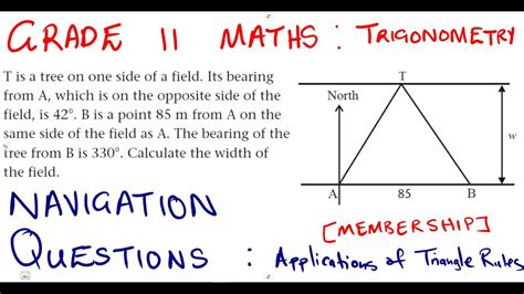 Mathematics Grade 11 2d Trigonometry Triangle Rules In Navigation