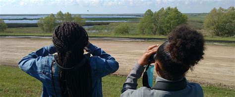 Girls Birdwatching Bayou Sauvage