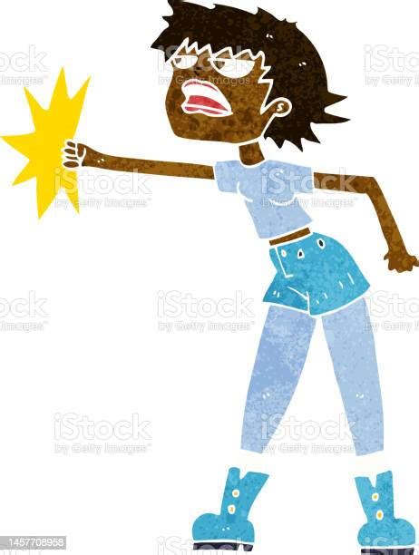 Cartoon Woman Punching Stock Illustration Download Image Now Adult