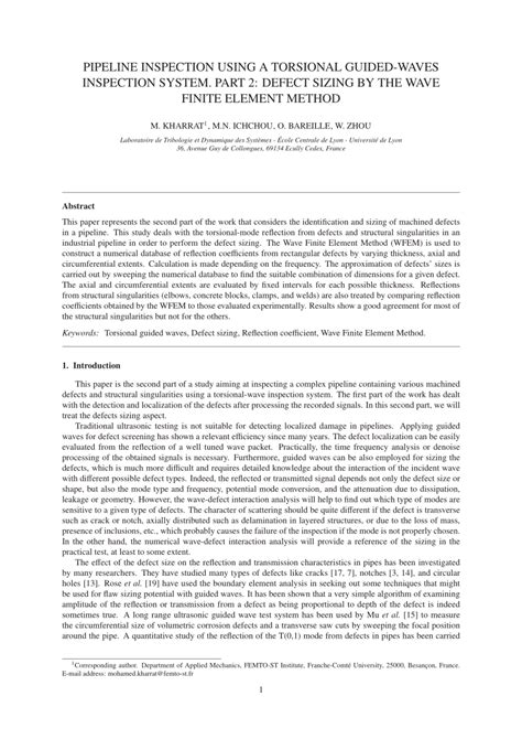 Pdf Pipeline Inspection Using A Torsional Guided Waves Inspection