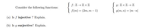 Solved Consider The Following Functions Chegg