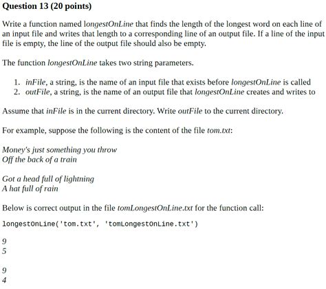 solved question 13 20 points write a function named