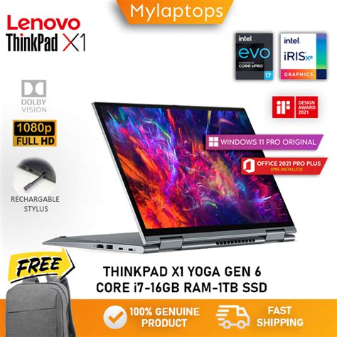 LENOVO THINKPAD X1 YOGA GEN 6 CORE I7 11TH GEN 16GB RAM UP TO 1TB SSD 14 INCH 1 YEAR