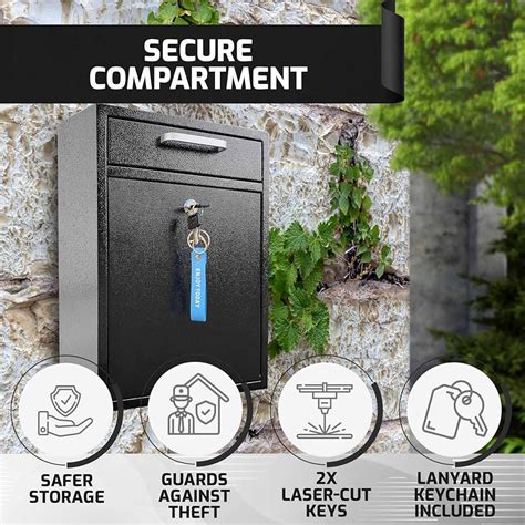Galvanized Steel Mailbox Locking Mailboxes Wall Mounted Vertical