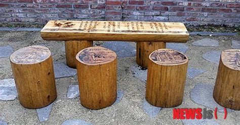 중구 근대골목 모습 담은 통나무 의자 설치 눈길