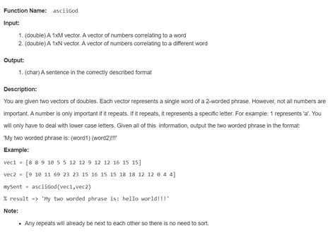 Solved Input 1 Double A1xM Vector A Vector Of Numbers Chegg Com