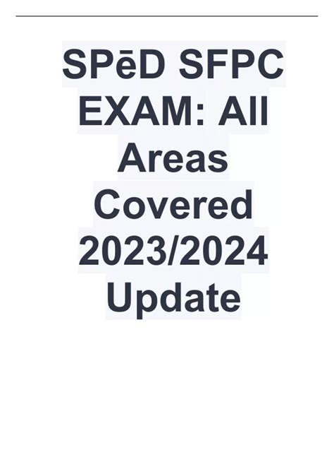 Spēd Sfpc Exam All Areas Covered 2023 2024 Update Sappc Stuvia Us