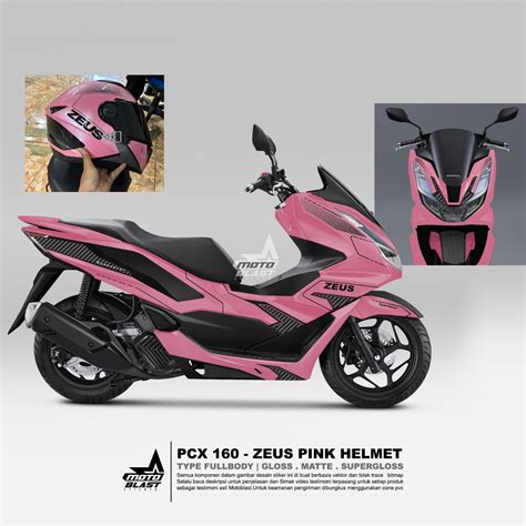 Modifikasi Striping Honda Pcx 160 Livery Helm Zeus Pink Motoblast