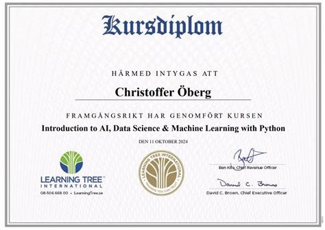 christoffer Öberg on linkedin leveling up in ai data science