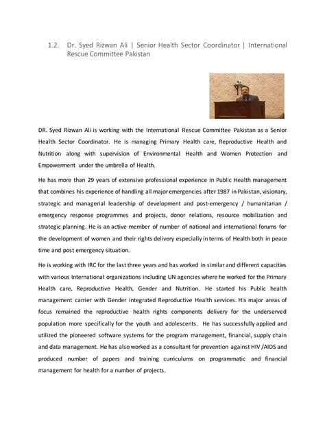 Profile Dr Riz Docx Business Business And Finance