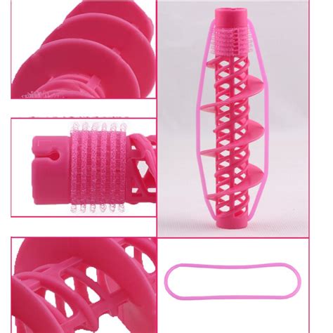 2pcs Set Big Wave Curls Rollers Pink Hair Styling Vicedeal