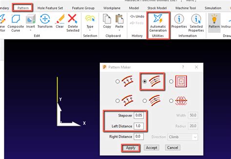 什么是 Powermill 中的样板机行距和距离。