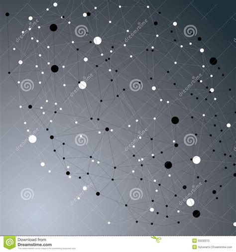 Asymmetric 3d Abstract Construction With Black And White Connect Stock Vector Illustration Of