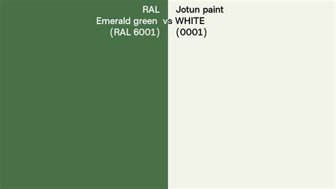 Emerald Green Ral 6001 Vs Jotun Paint White 0001 Side By Side